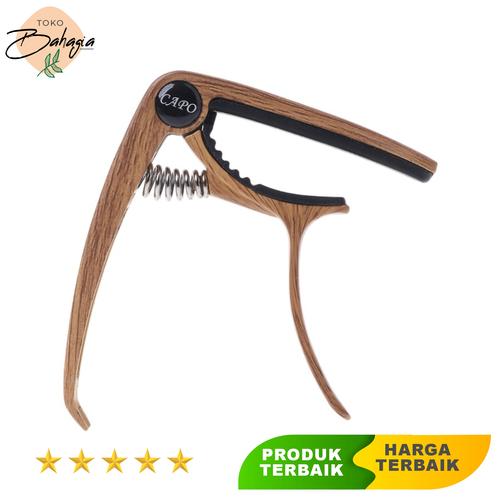 Jual Capo Gitar Aluminium Alloy Desain Kayu dengan Bridge Pin Remover ...