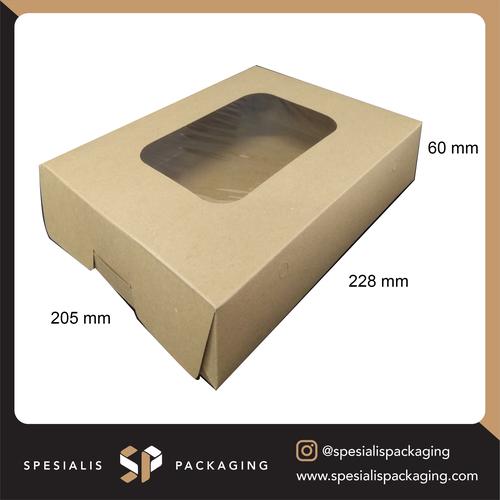 Jual Box Snack Kraft Ukuran 205 x 228 x 60mm ada Laminasi Jendela ...