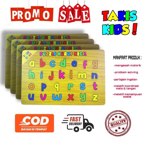Jual Mainan Edukasi Anak Puzzle Kayu Abjad Alphabet Huruf Kecil - Kab ...
