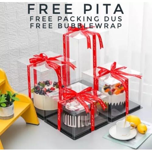 Jual Kotak kue Kotak kue mika transparan Dus kue transparan Cake box ...