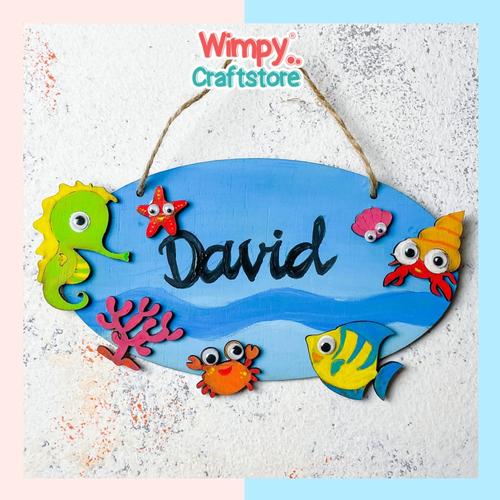 Jual Wimpy Wooden Board Craft KIT Sea Animals Art Set Papan Nama ...