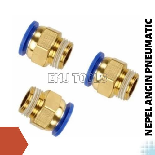 Jual NEPEL ANGIN PC FITTING 1/8 | 1/4 | 3/8 | 1/2 INCH DRAT HALUS - PC 4-01 - Jakarta Barat ...