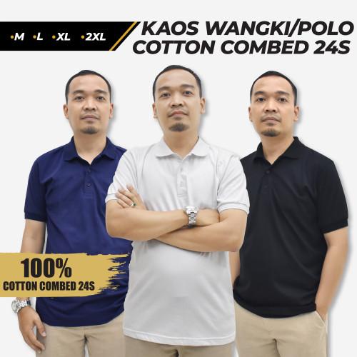 Jual Kaos Baju Polo Shirt Kerah Pria Polos Cotton Combed 24s Kaos Wangki - Navy, M - Jakarta ...