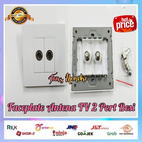 Jual Faceplate Antena TV 2 Port/Wallplate Antena TV 2 Port Besi ...