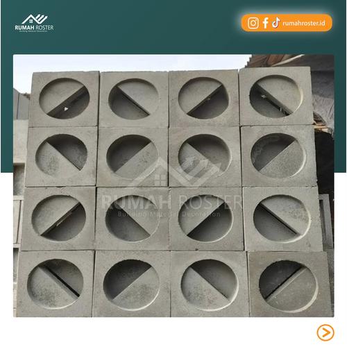 Jual Roster Beton/Roster Minimalis Motif Bulat Horizon (2 Muka) - Abu ...
