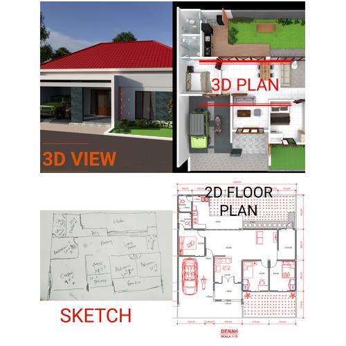 Jual DESAIN RUMAH 2D/3D RUMAH MINIMALIS - PAKET BASIC - Kab ...