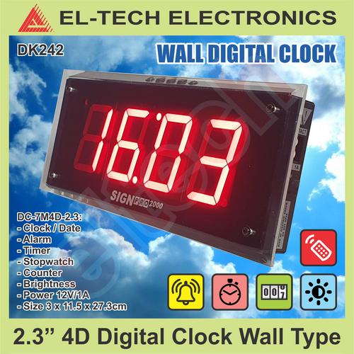 Jual 2.3" 5.8cm Jam Dinding Digital Clock LED Date Tanggal Alarm WALL ...