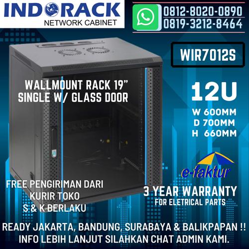 Jual Wallmount Rack INDORACK WIR7012S Glass Door Rak Server 12U Depth ...