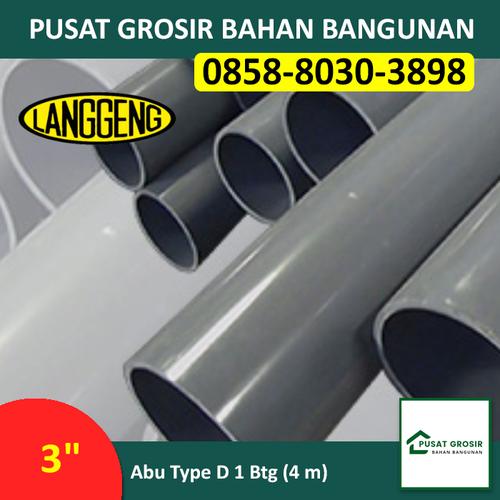 Jual Pipa PVC 3" D Abu Merek Langgeng 3inch D Per Batang (4m) - Jakarta ...