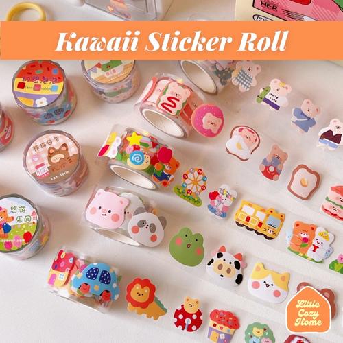 Promo Kawaii Sticker Roll / Cute Cartoon Animals Roll Deco Stickers ...