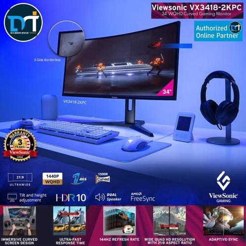 Promo ViewSonic VX3418-2KPC 34" Curved - UWQHD 144Hz 1ms HDR10 DP ...