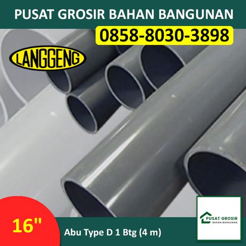 Jual Pipa PVC 16" D Abu Merek Langgeng 16inch D Per Batang (4m ...