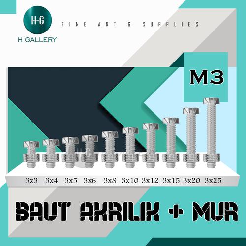 Jual [BAUT + MUR] M5 & M6 AKRILIK 1 SET BAUT & MUR 6, 8, 10, 12, 15, 20 MM - M5 X 6 - Jakarta ...