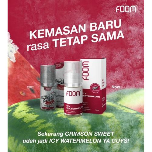 Jual Foom ICY WATERMELON 30mg 30ml Crimson Saltnic Salt Nic Liquid Pod ...