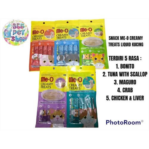 Jual MEO ME-O CREAMY TREATS SNACK KUCING ISI 4PC / 15GR x 4 SACHET ...