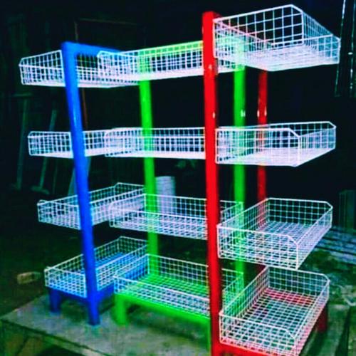 Jual rak chiki / rak snak / rak warung 4 susun murah - Merah, 120cm ...