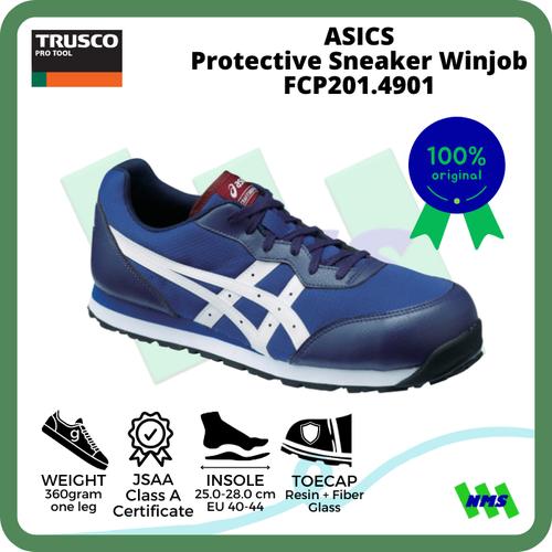 Jual Sepatu Safety ASICS FCP201.4901 Winjob Protective Sneakers Laces Blue - EU42.5 | 26.5cm ...