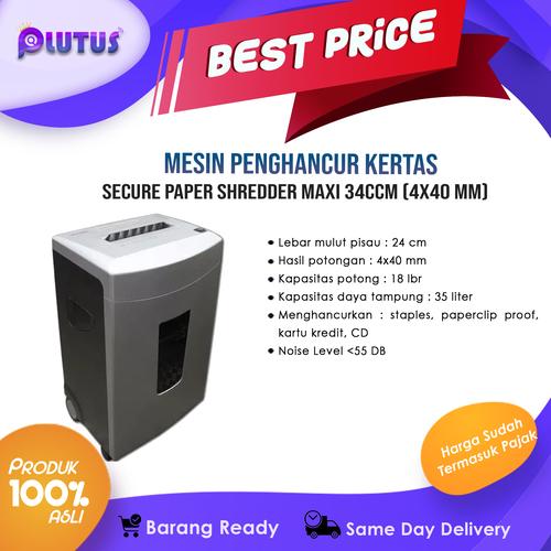 Jual Secure Maxi 34-CCM Paper Shredder(4x40mm)Mesin Penghancur Kertas ...
