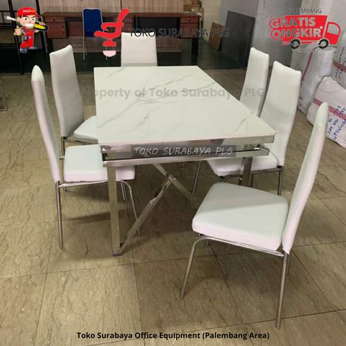Jual Meja Makan Batu Granit Marmer Meja Kursi Makan Besi Stainless ...