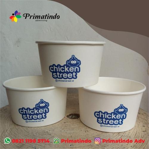 Jual TERMURAH PAPER BOWL 500ml & 650mL (PUTIH) + CETAK SABLON )-PREMIUM ...
