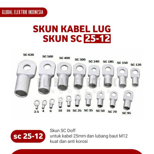 Jual Skun kabel lug skun SC 25-12 Doff tembaga crome kuat - MURAH - 1 ...