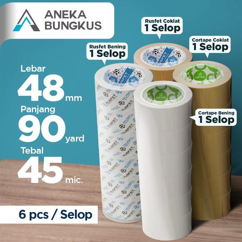 Jual Lakban Isolasi Solatip Bening 48mm x 90y Lakban Premium 1 Selop - RusfetBen 1slop, 48mm x ...