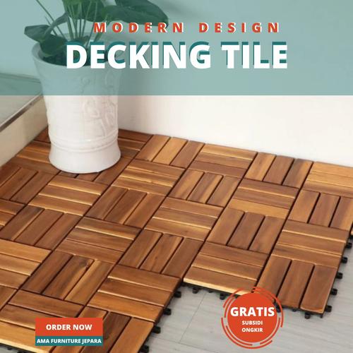 Jual Parket Lantai Kayu Jati, Decking tile kayu jati Ukuran 30x30 cm ...