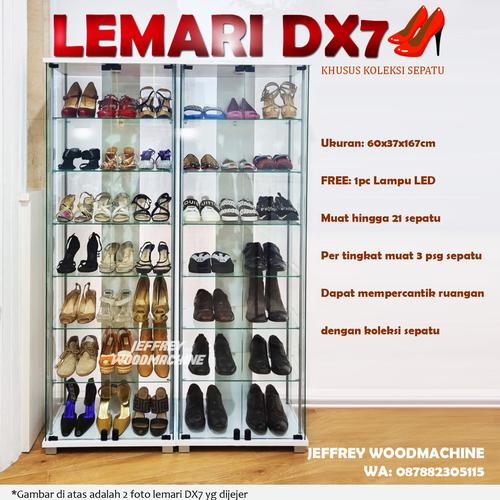 Jual tempat rak sepatu kaca minimalis lemari display putih 60 cm high ...