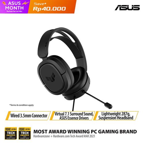 Promo ASUS TUF Gaming H1 headset features 7.1 surround sound with deep ...