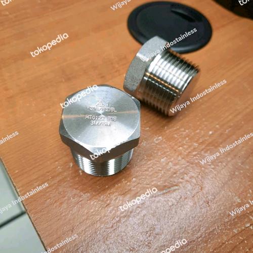 Jual Hex Plug Class 3000 Stainless SS304 Drat 1" inch NPT SS 304 #3000 ...