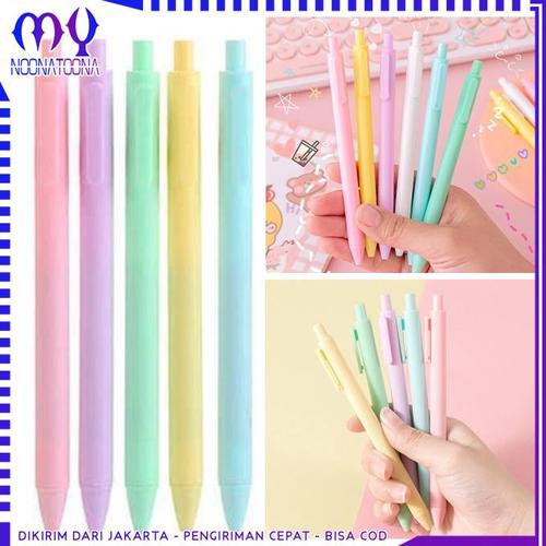 Jual Pena Cetekan Macaroon Pulpen Warna Pastel Tinta Hitam Alat Tulis ...