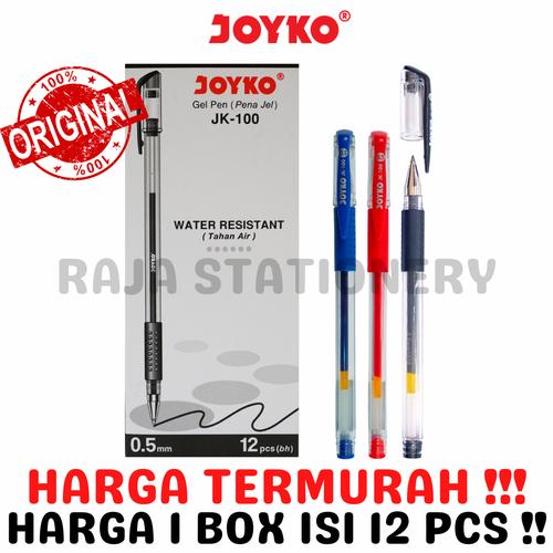Promo JOYKO GEL PEN JK-100 PEN PULPEN PENA JOYKO HITAM BIRU MERAH ...