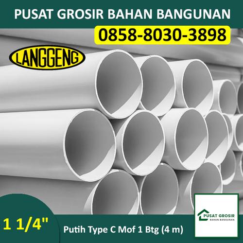 Jual Pipa PVC 1 1/4" C Mof Merek Langgeng 1 1/4inch C Mof Per Btg (4m ...