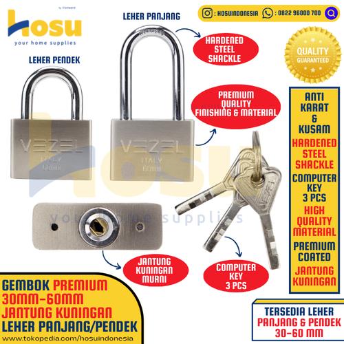 Promo Gembok Leher Panjang Pendek 30 40 50 60 mm Stainless Computer Key ...
