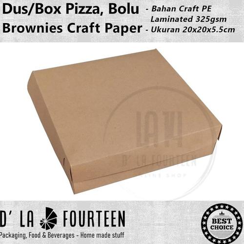 Jual Box Dus Pizza, Brownies, Bolu Craft Laminated Ukuran 20X20X5,5Cm ...