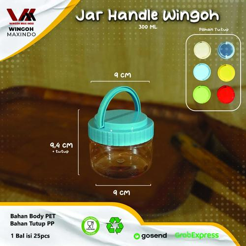 Jual JAR PET 300ML DENGAN HANDLE - TOPLES PLASTIK BERGAGANG - ISI 25 ...