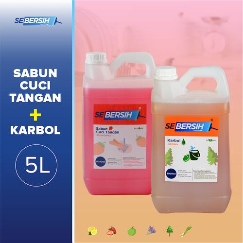Promo (BUNDLING) Sebersih Sabun Cuci Tangan + Karbol Anti Bakteri 5L ...