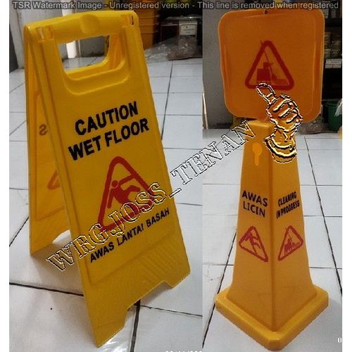 Jual WET FLOOR SIGN / WARNING SIGN / PAPAN & CONE KERUCUT AWAS LANTAI ...