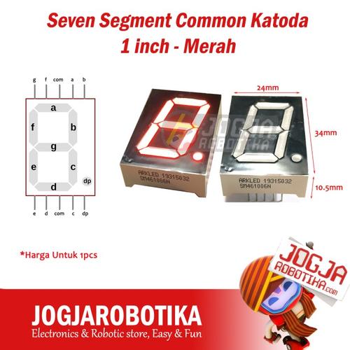 Jual SEVEN SEGMENT MERAH 1 INCH SM461006N 7 SEGMEN COMMON KATODA - Kab ...