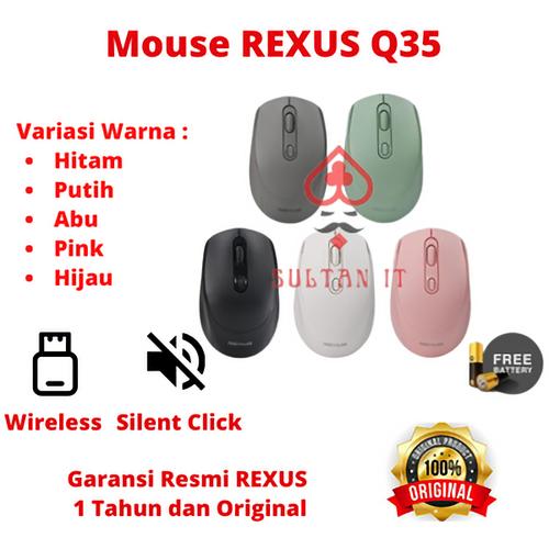 Jual Rexus Q35 Mouse Wireless Office Silent Click Original - Merah Muda ...