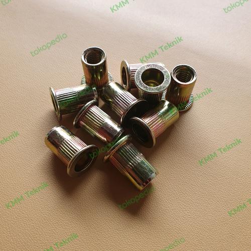 Jual M6 MUR RIVET NUT RIVNUT STAINLESS KUNING CARBON STEEL RIVETING ...