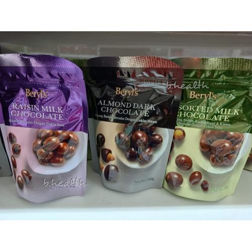 Jual Beryls Chocolate 250gr Coklat Berly's Almond Milk Dark Assorted ...