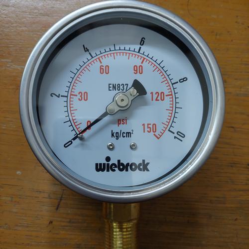 Jual pressure gauge wiebrock manometer 4 inchi 10 bar kg 150 psi bottom ...