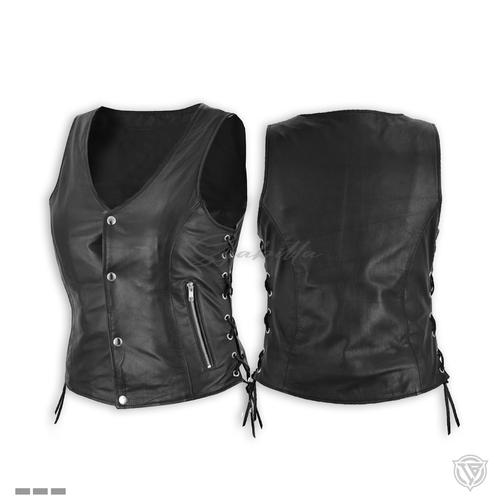 Promo rompi kulit wanita. rompi kulit sintetis. women's leather vest ...
