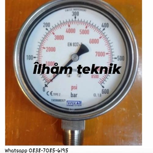 Jual pressure gauge wika 4" inch 0-600 bar / psi pull SS drat 1/2" NTP - Jakarta Barat - Ilham ...