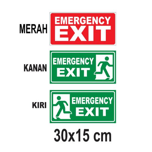 Jual STIKER EMERGENCY EXIT - 30x15cm, merah - Jakarta Pusat ...