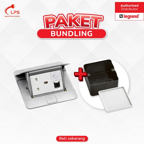 Promo Legrand Frame Stop Kontak Lantai+Inbowdus 3Modul - Aluminium ...