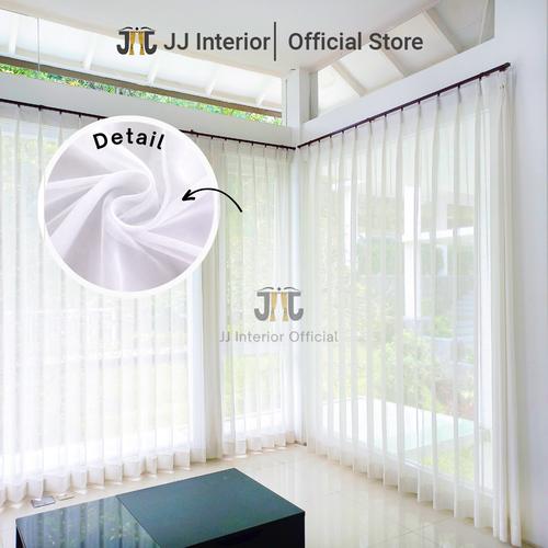 Jual Vitrase minimalis cocok utk gorden hordeng Voile polos White - D7 ...