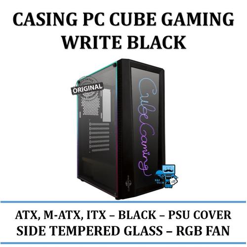 Jual CASING PC CUBE GAMING WRITE BLACK - SIDE TEMPERED GLASS - Jakarta ...