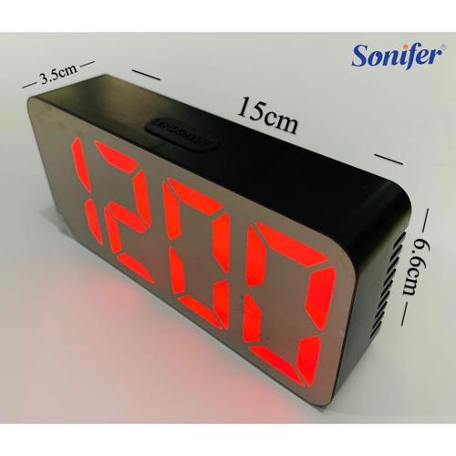 Promo Jam Meja Digital Sonifer LED Mirror Alarm Clock - Merah-Putih ...
